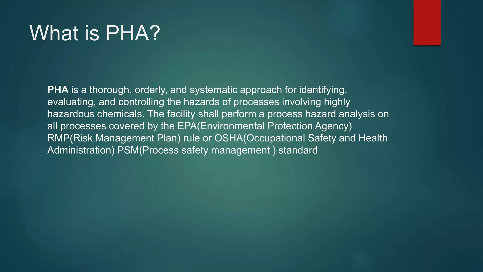 Process hazard analysis (pha) | PPTX