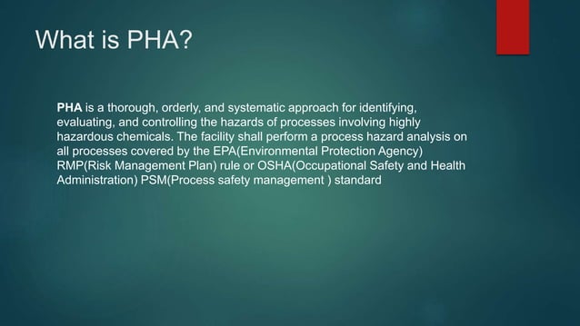 Process hazard analysis (pha) | PPTX | Science
