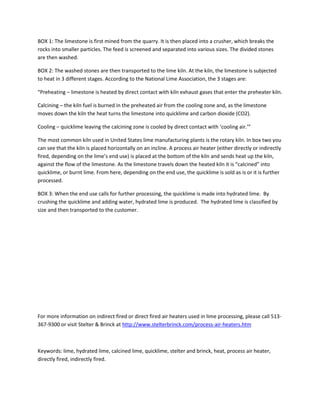 Process heating in lime manufacturing | PDF