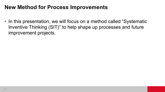 Systematic Inventive Thinking and Process improvements | PPT