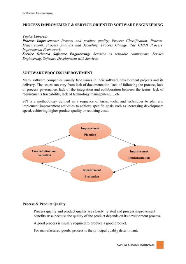 Process improvement & service oriented software engineering | PDF