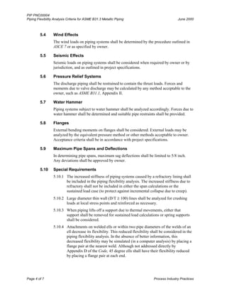 Process Industry Practices - Piping Flexibility Analysis Criteria for ...