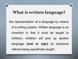 Processing of Written Language | PPT