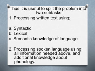Processing of Written Language | PPT