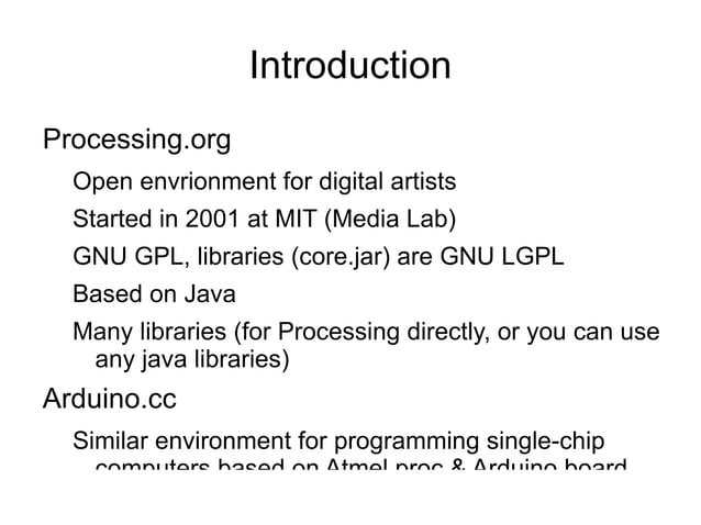 Processing and Arduino | PPT