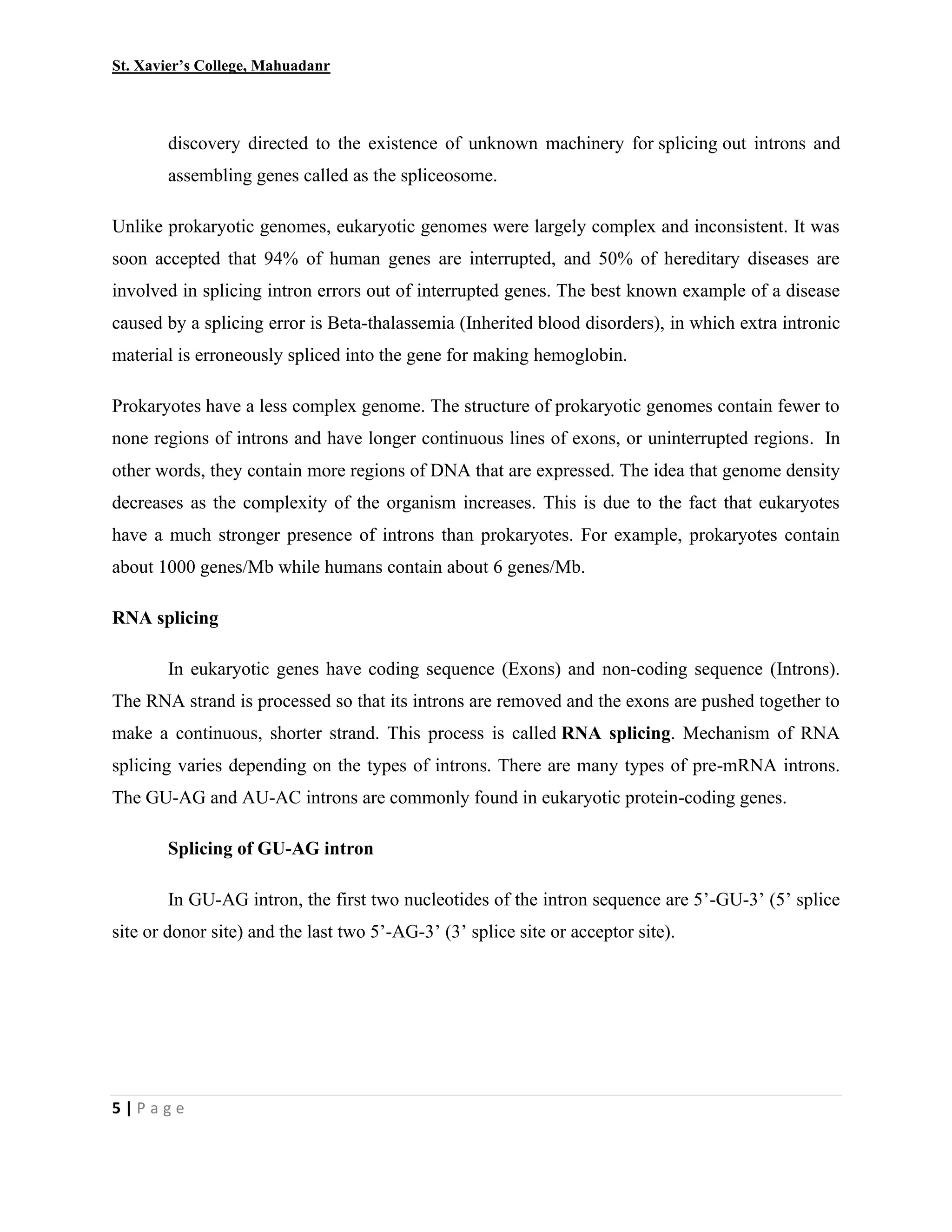 Processing and modification of RNA | PDF