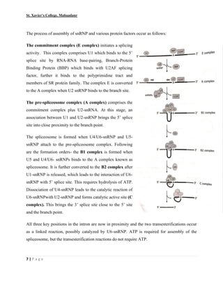 Processing and modification of RNA | PDF