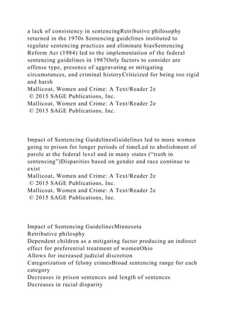 PROCESSING AND SENTENCING OF FEMALE OFFENDERSSECTION I.docx | Crime ...