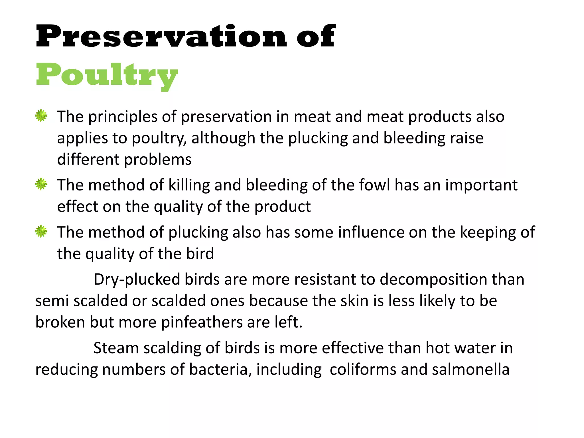 Poultry: Contamination, Preservation and Spoilage | PDF