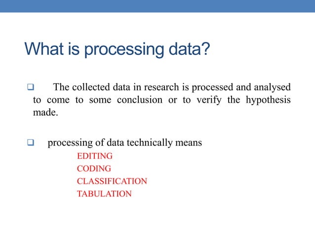 Processing data | PPT