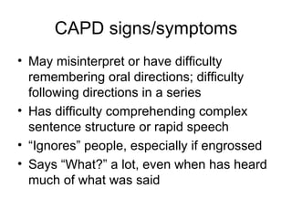 Processing Disorders And Auditory Processing Disorders | PPT