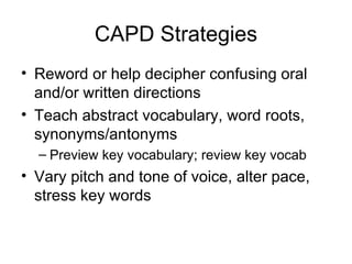 Processing Disorders And Auditory Processing Disorders | PPT