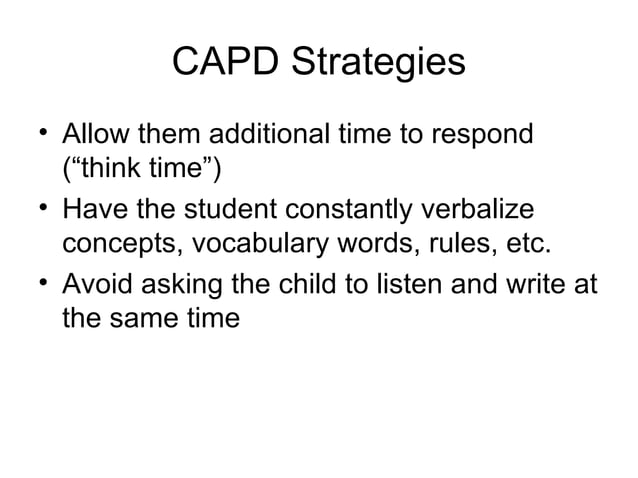 Processing Disorders And Auditory Processing Disorders | PPT