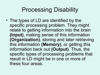 Processing Disorders And Auditory Processing Disorders | PPT