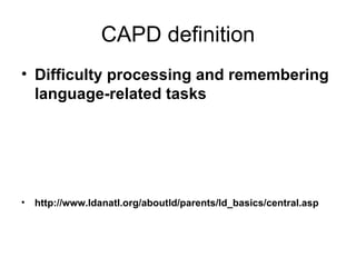 Processing Disorders And Auditory Processing Disorders | PPT