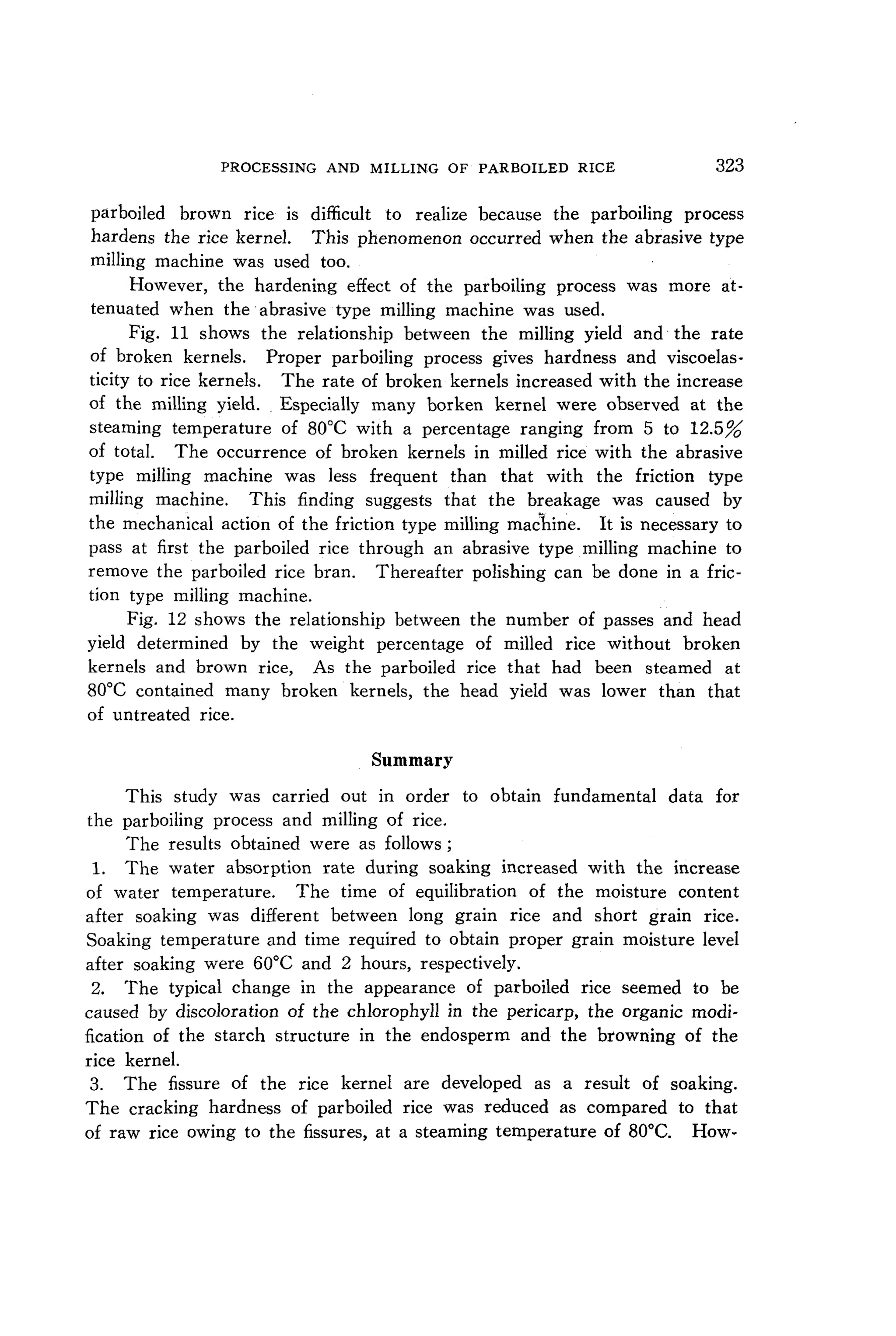 Processing & milling of parboiled rice japan 1985 | PDF