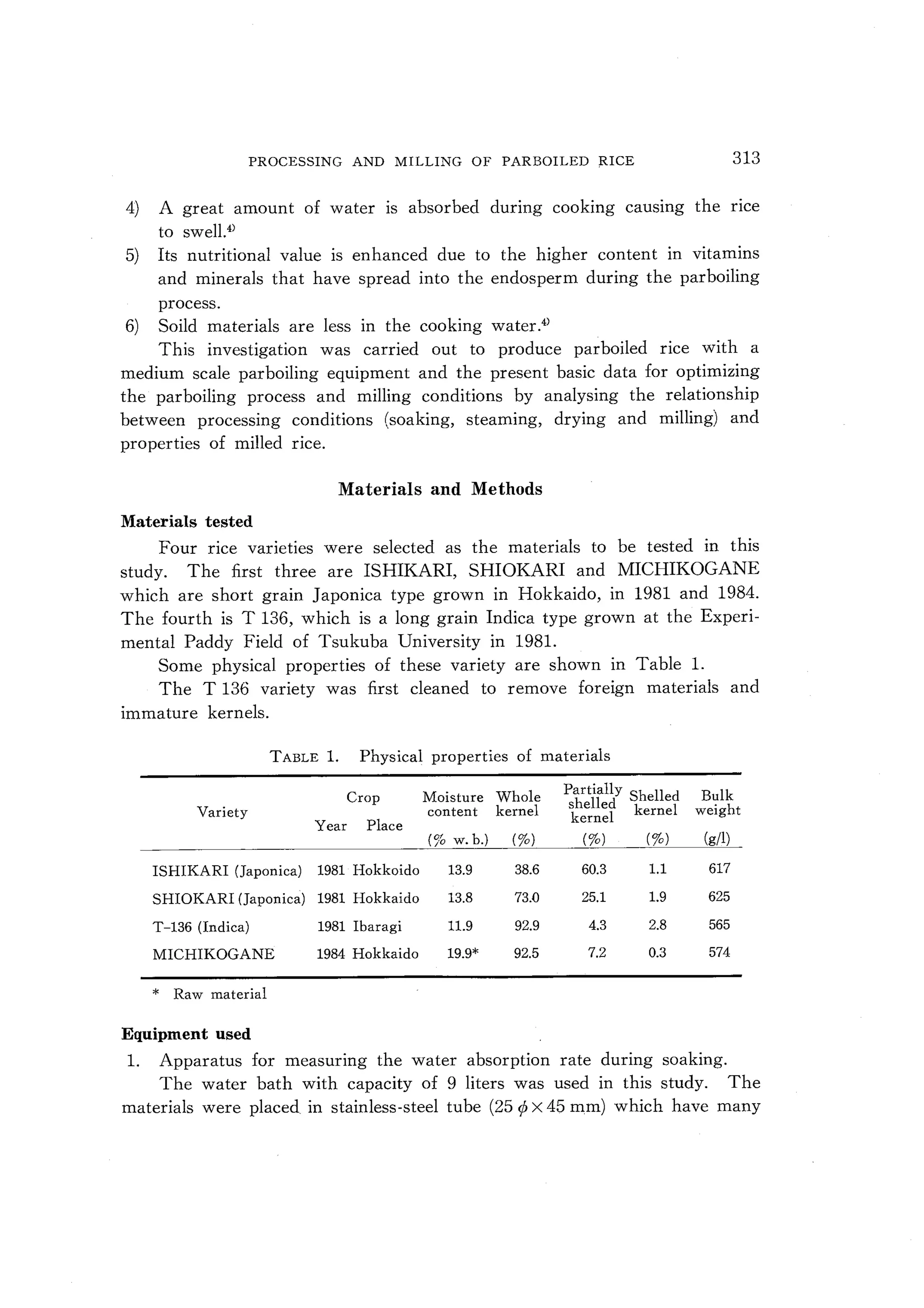 Processing & milling of parboiled rice japan 1985 | PDF