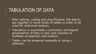 Processing of data in research | PPTX