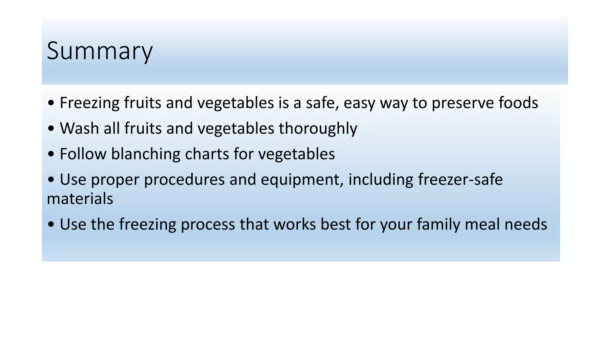 Processing of fruits and vegetables | PPTX