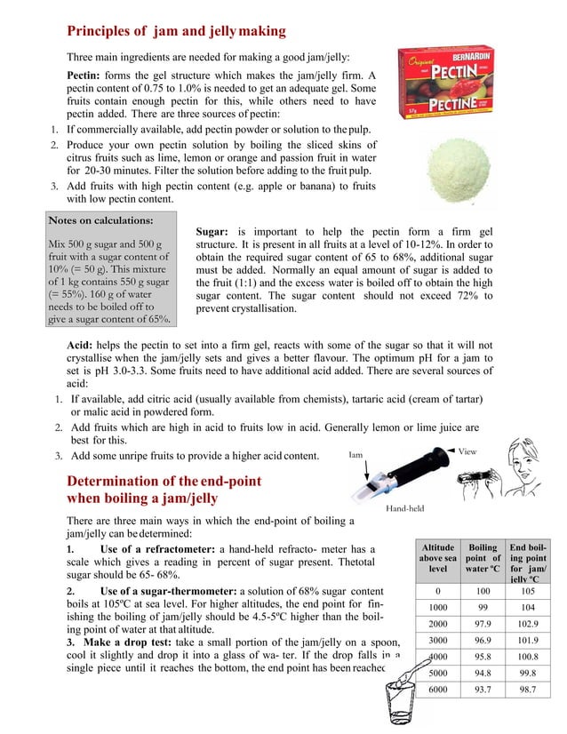 Processing of jam and jelly | PDF