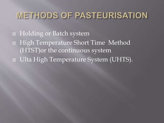 Processing of Milk - Clarification,Pasteurization | PPTX