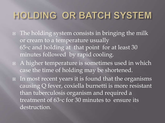 Processing of Milk - Clarification,Pasteurization | PPT