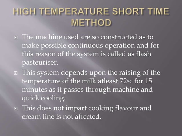 Processing of Milk - Clarification,Pasteurization | PPT