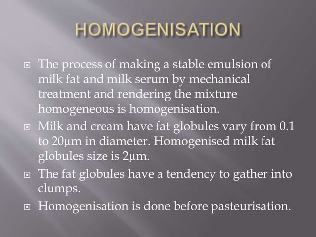Processing of Milk - Clarification,Pasteurization | PPT