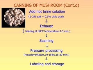 Processing of mushrooms | PPTX