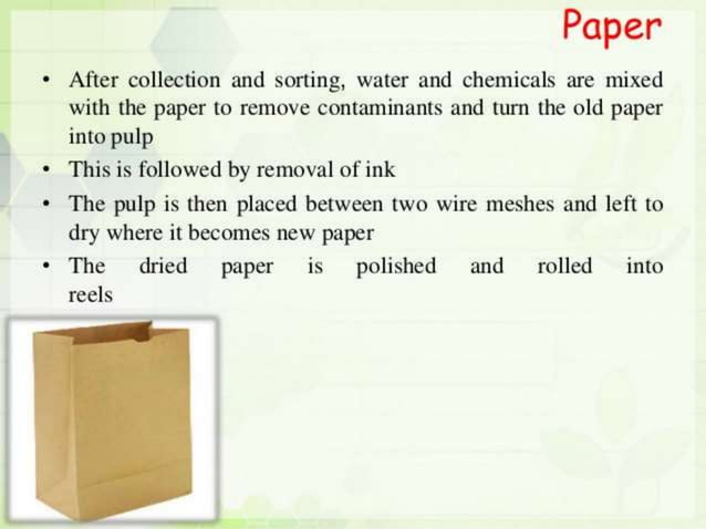 Processing of recycling of packaging materials ppt | PPTX