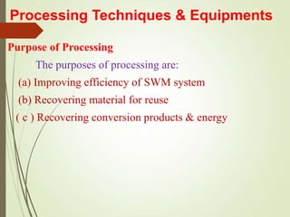 Processing of solid waste | PPT