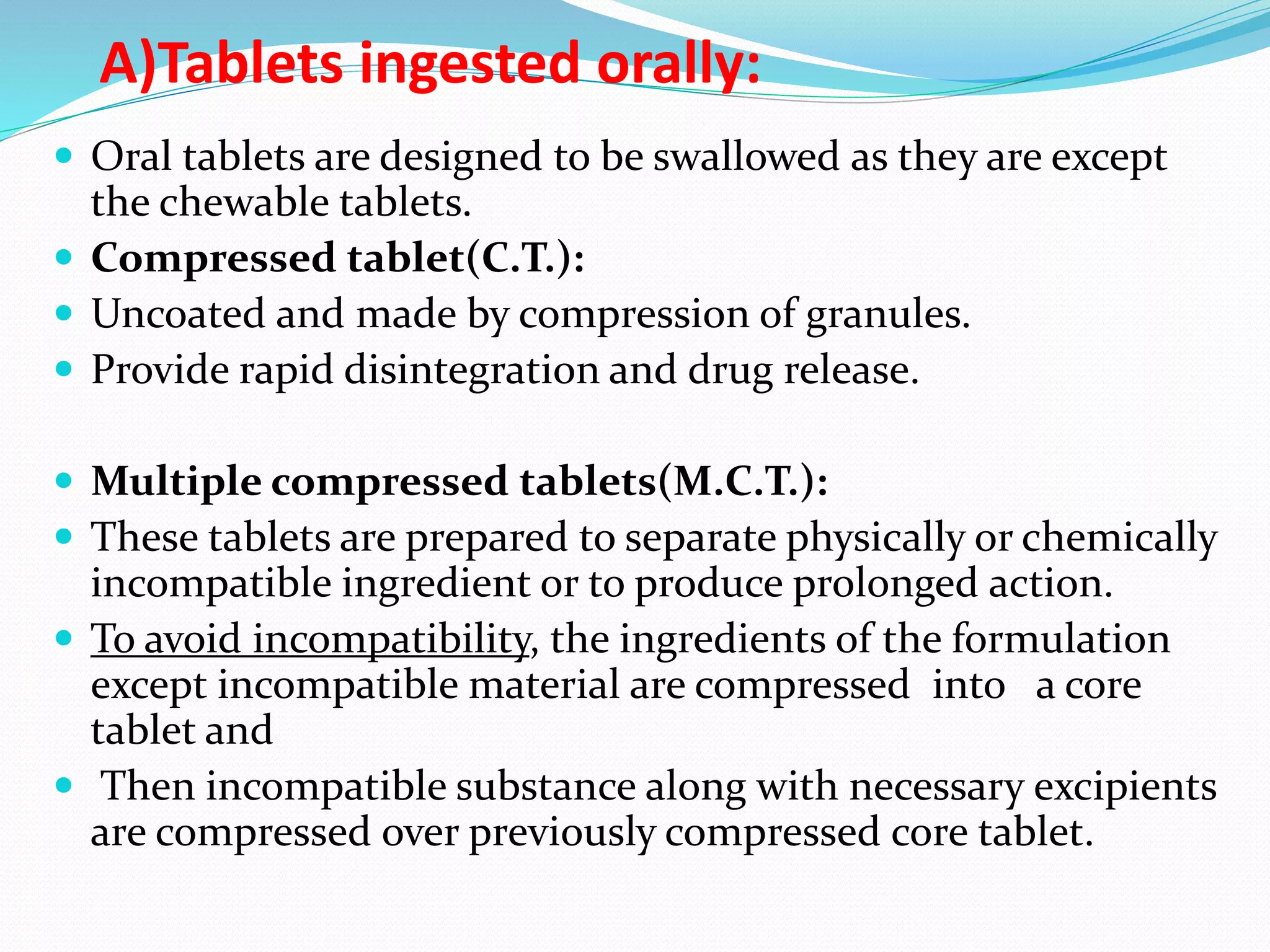 Processing of tablet | PPTX