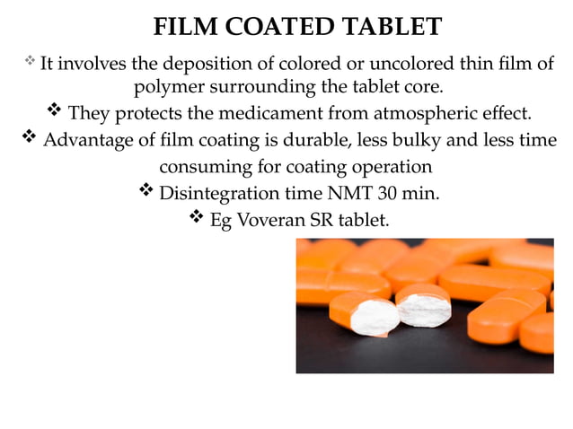 Tablets: Introduction, ideal characteristics of tablets, classification of tablets. Excipients ...
