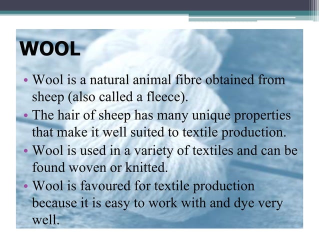 Processing of wool | PPTX | Needlework | Arts and Crafts