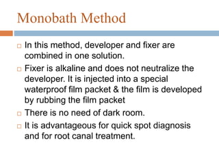 Processing of x ray film in oral radiology | PPTX
