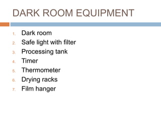 Processing of x ray film in oral radiology | PPTX