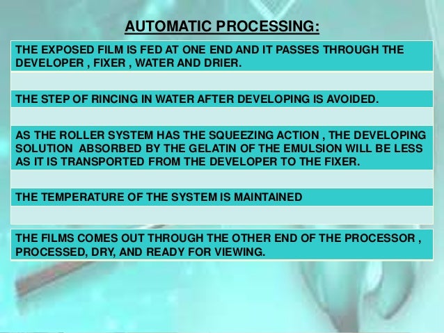Processing of x ray film
