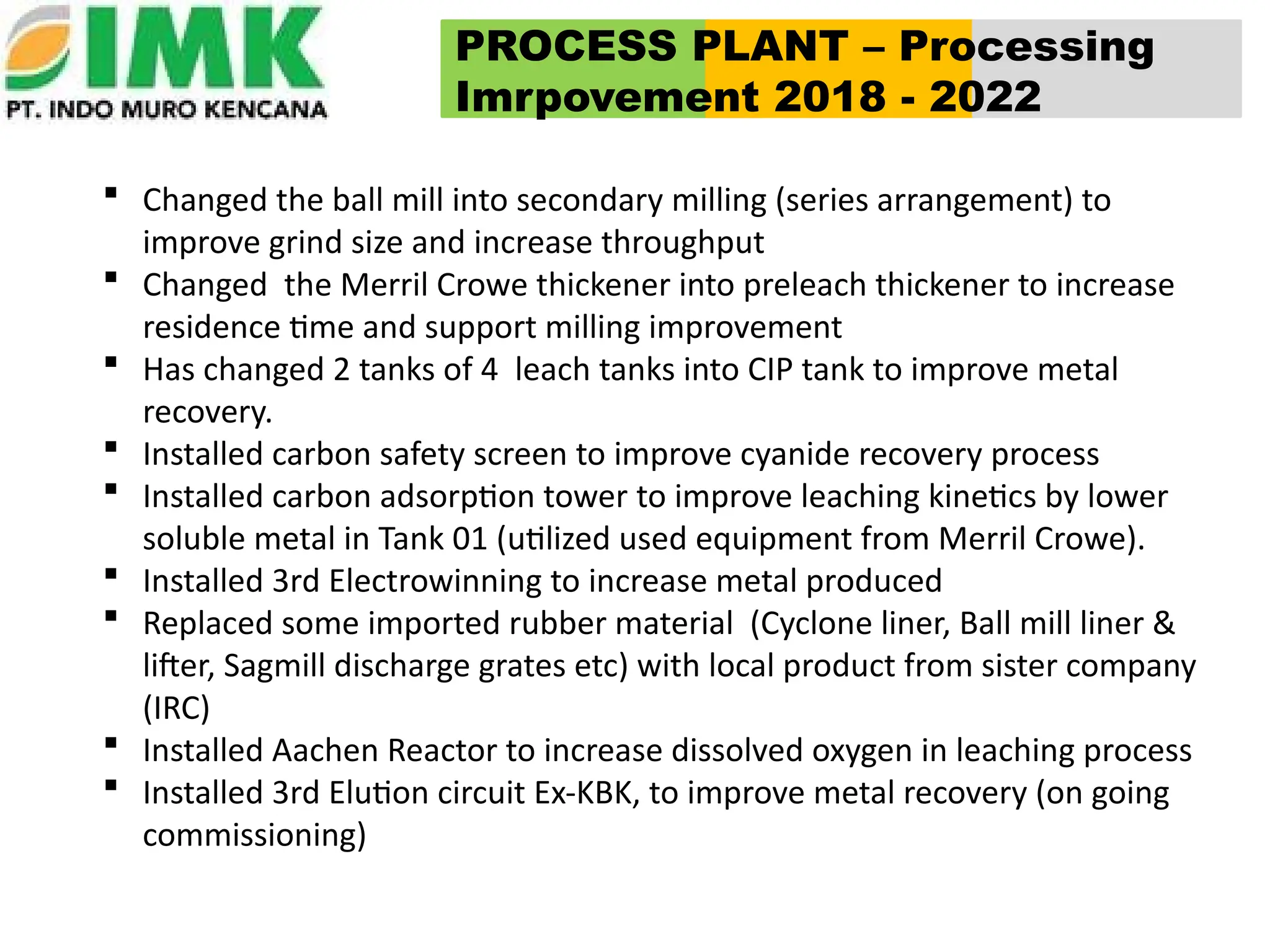 Processing Plant improvement highlight.pptx