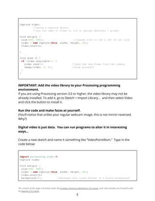Elizabeth Perry: Processing programming language, part 2 | PDF