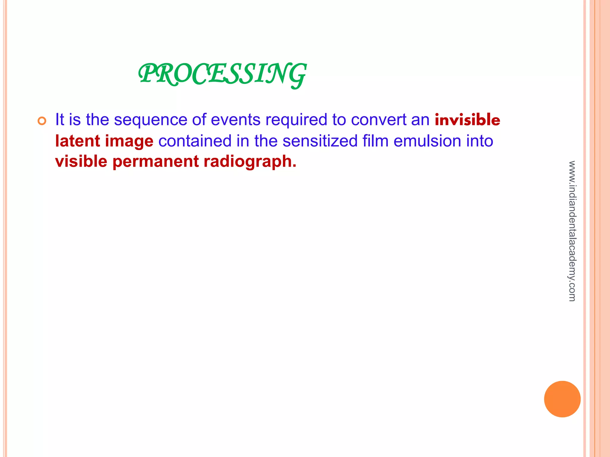 Processing x rays /endodontic courses | PPT