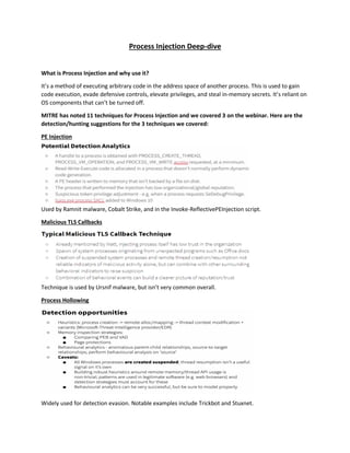 Process injection hunting recommendations | PDF