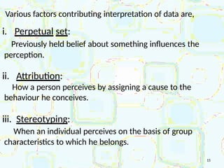 process in perception in organisational behaviour | PPTX