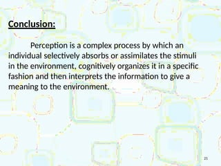 process in perception in organisational behaviour | PPT