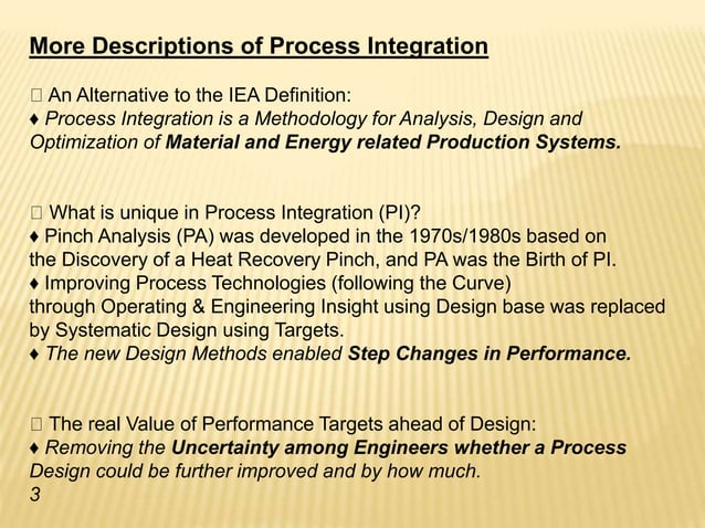 Process integration ppt | PPTX