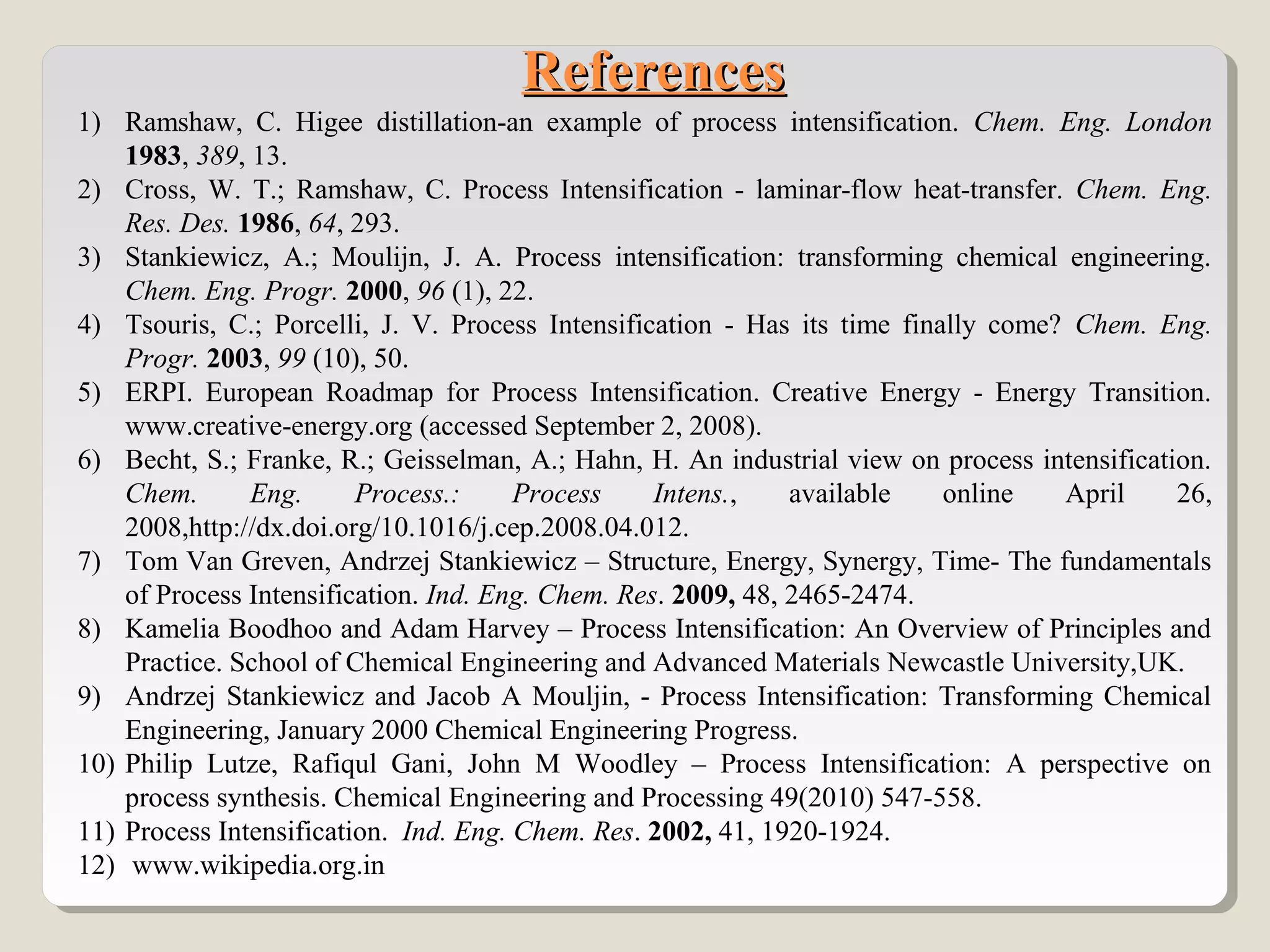 Process intensification | PPT