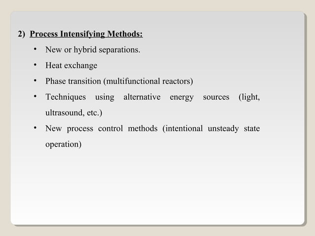 Process intensification | PPT | Physics | Science