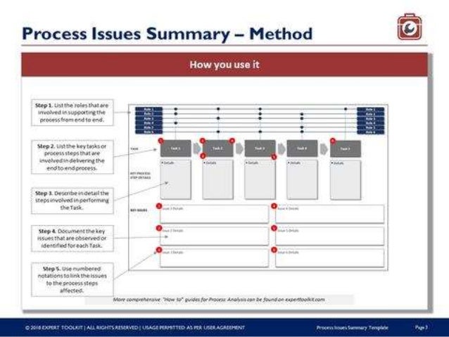 Process Issues Summary Guide & Template
