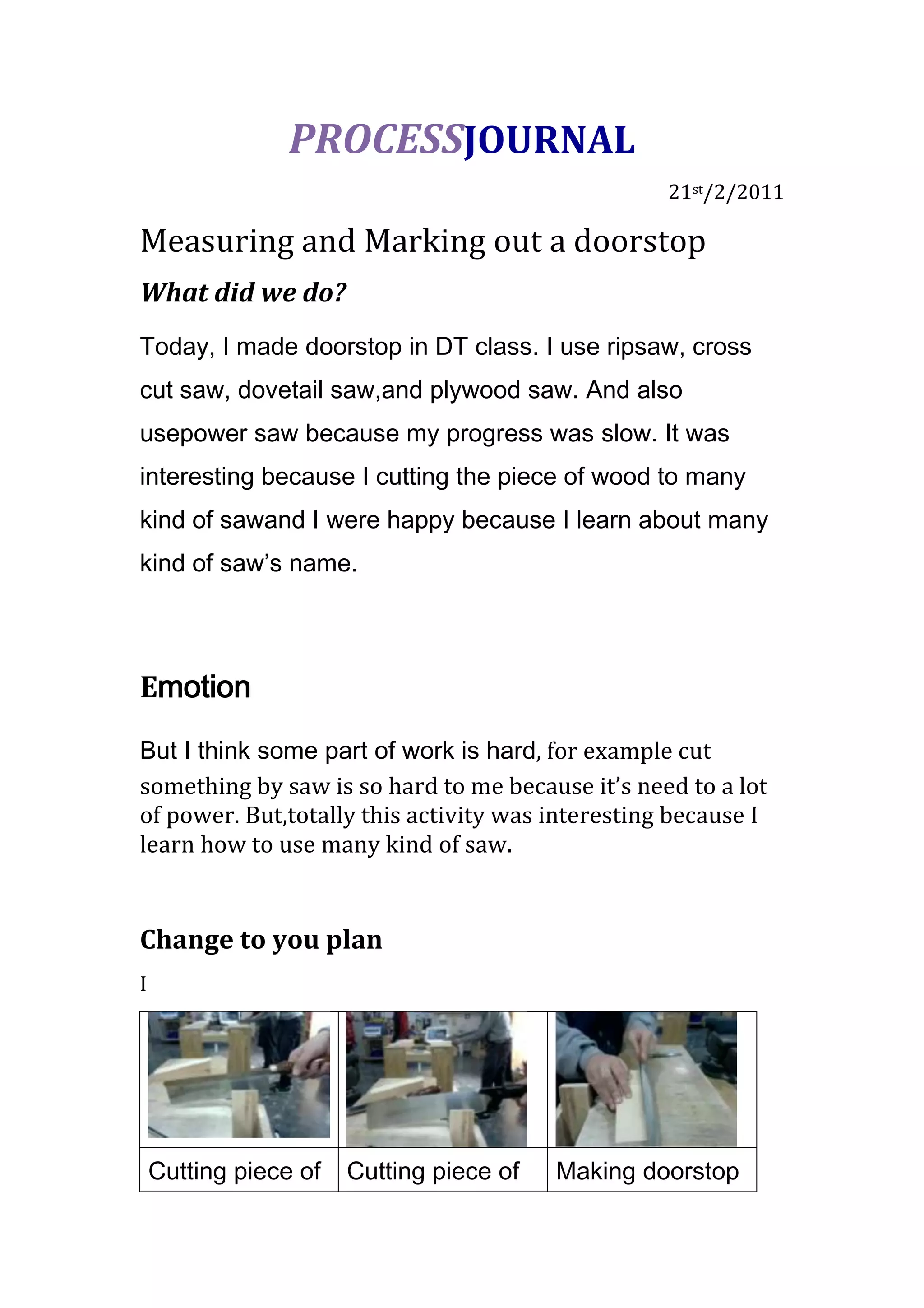 Process journal 2 | PDF