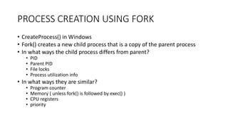 Process management in operating system | process states | PCB | FORK ...