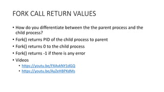 Process management in operating system | process states | PCB | FORK ...